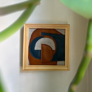 Abstract Leather Collage // Abstract Art // Framed Mini Wall Art // 6 ...