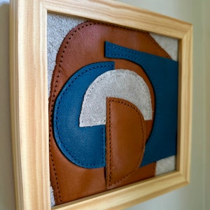 Abstract Leather Collage // Abstract Art // Framed Mini Wall Art // 6 ...