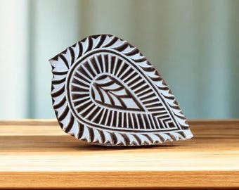 Ivy Leaf, Hand Carved Indian Wood Printing Block; Textile Stamp ...