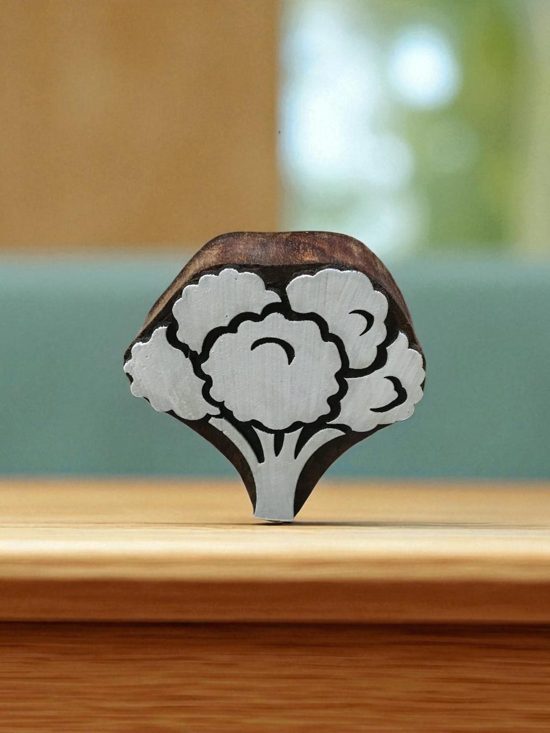 Broccoli Stamp – Indian Wooden Printing Block, Textile & Pottery - Etsy