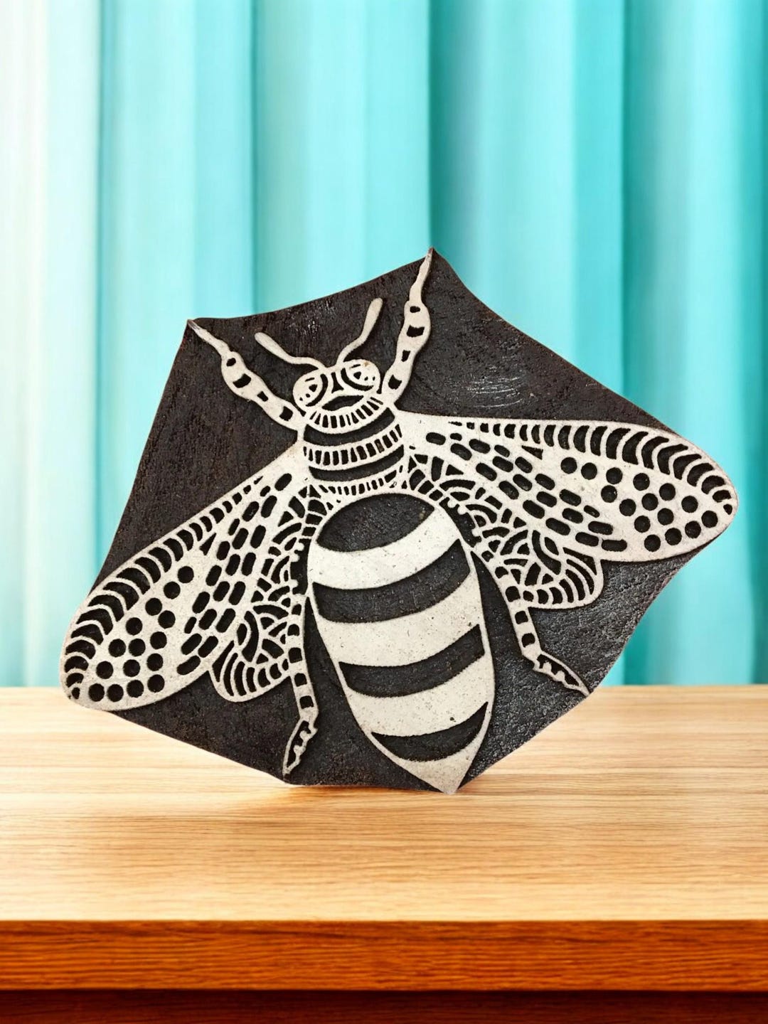 Hand Carved Bee Woodblock Stamp, Indian Textile Pottery Printing - Etsy