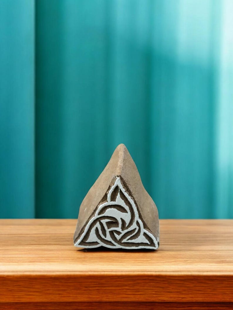 Celtic Triangle, Hand Carved Indian Wood Printing Block; Textile Stamp ...