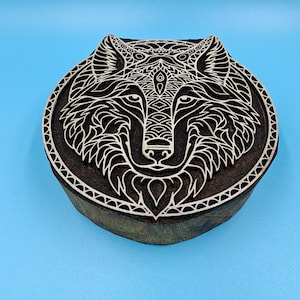 Fox Face : Indian Wooden Printing Block , Hand Carved Indian Wood ...
