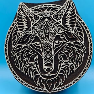 Fox Face : Indian Wooden Printing Block , Hand Carved Indian Wood ...