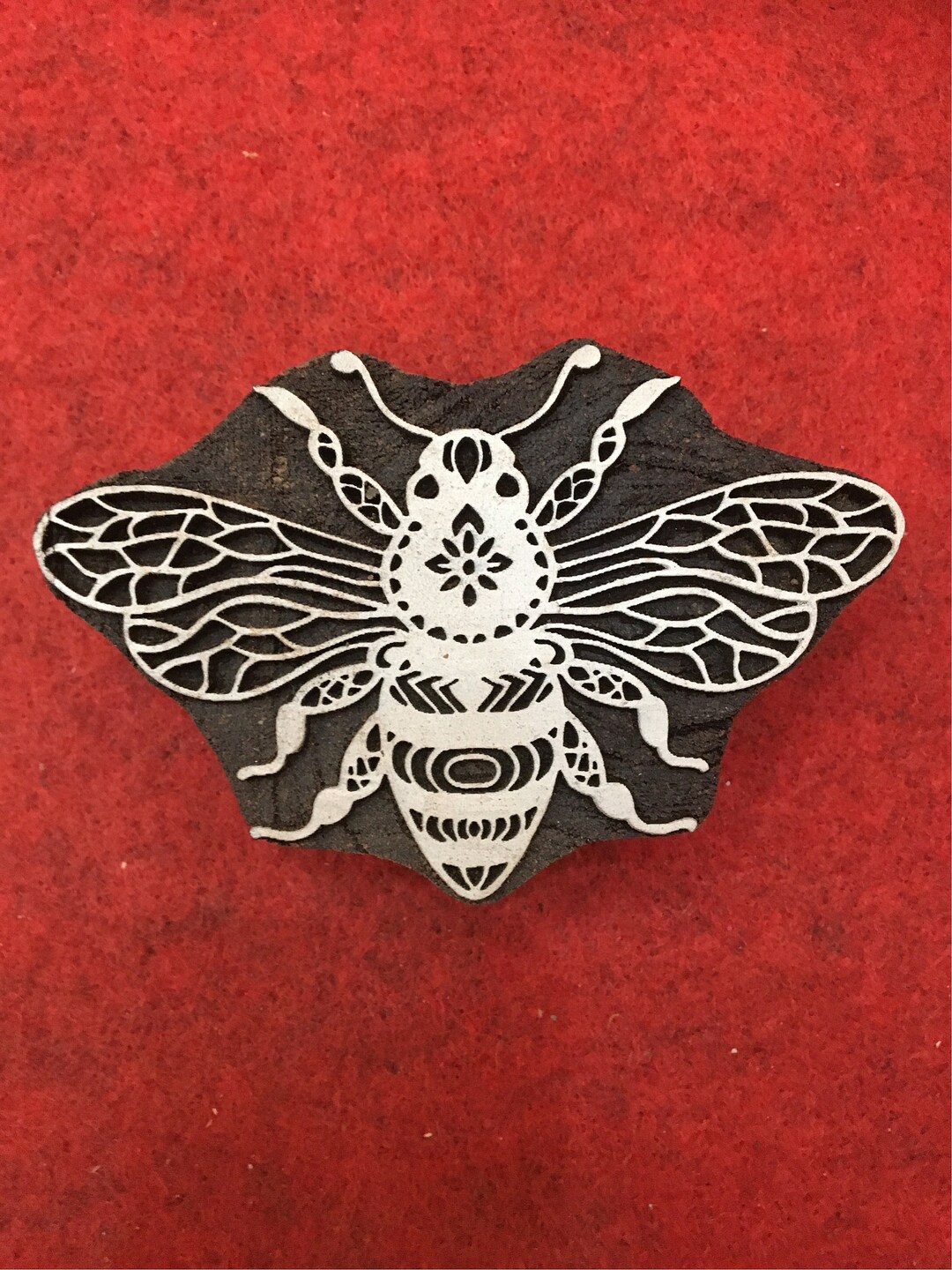 Queen Bee 1 Wood Stamp Bumblebee Hand Carved Indian Wood Printing Block ...