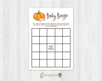 Baby Shower Bingo Cards Pumpkin Baby Shower Boy Fall Baby - Etsy