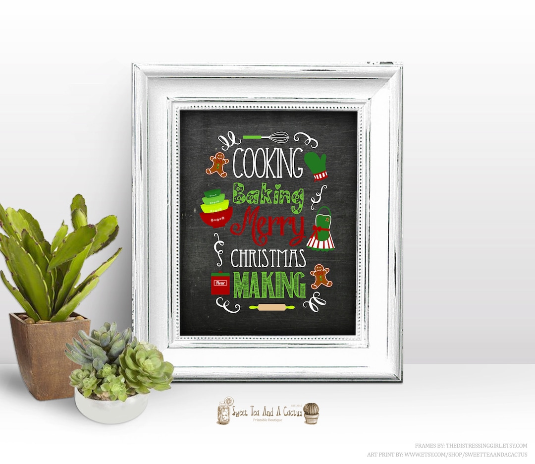 Christmas Cooking Wall Print Kitchen Baking Printable Decor - Etsy