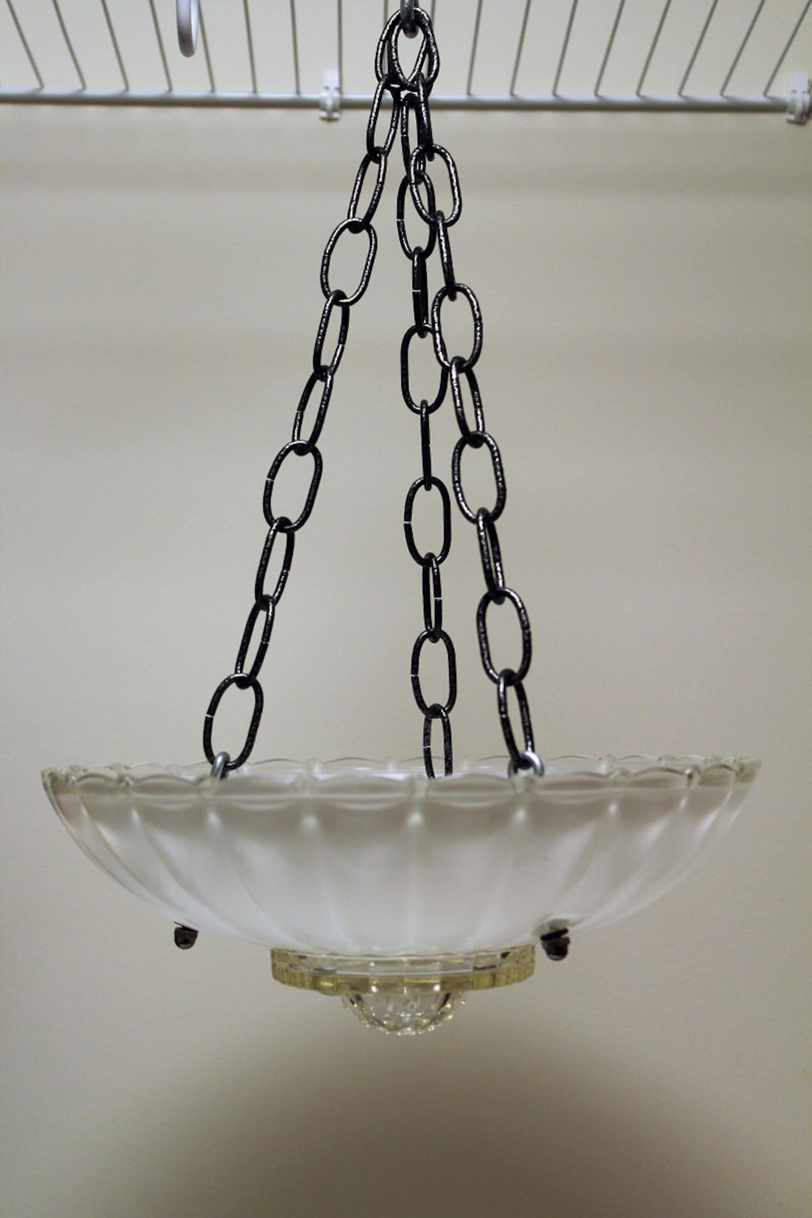 Vintage Glass Lampshade Hanging Birdfeeder/planter....i Go Crazy - Etsy