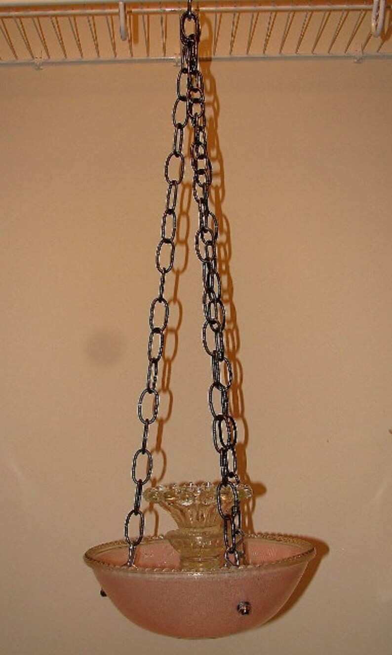 Vintage Glass Lampshade Hanging Birdfeeder/planter...the Charleston - Etsy