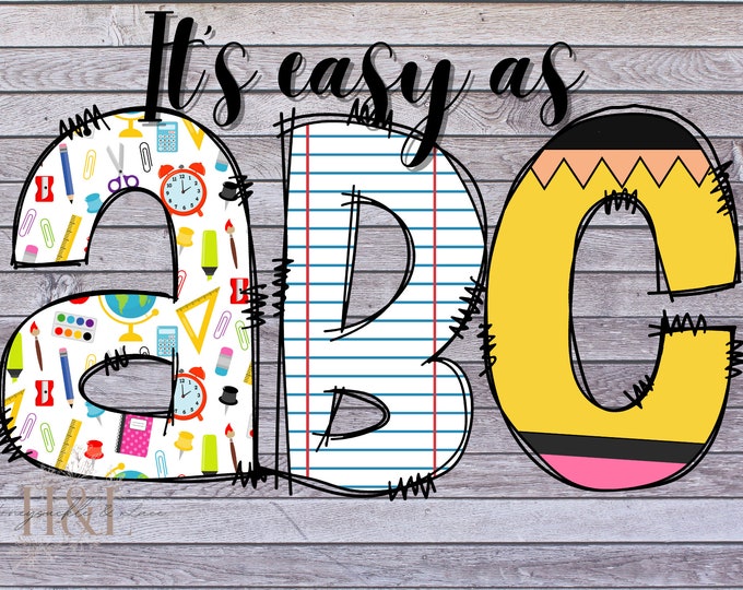 ABC PNG, Back to School Png, Sublimation Design, ABC - Etsy