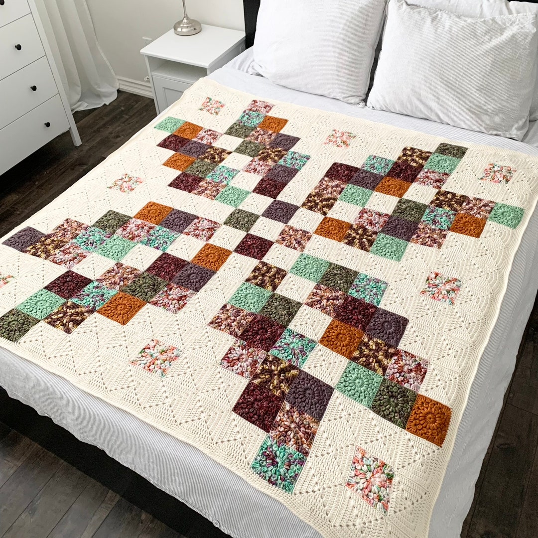 CROCHET PATTERN & VIDEO | Nordic Star Sunburst Blanket, Solid and ...