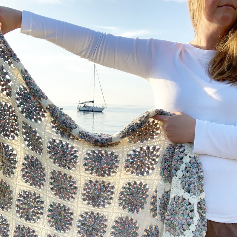 PATTERN Island Time Shawl Pattern Crochet Sunburst Granny - Etsy