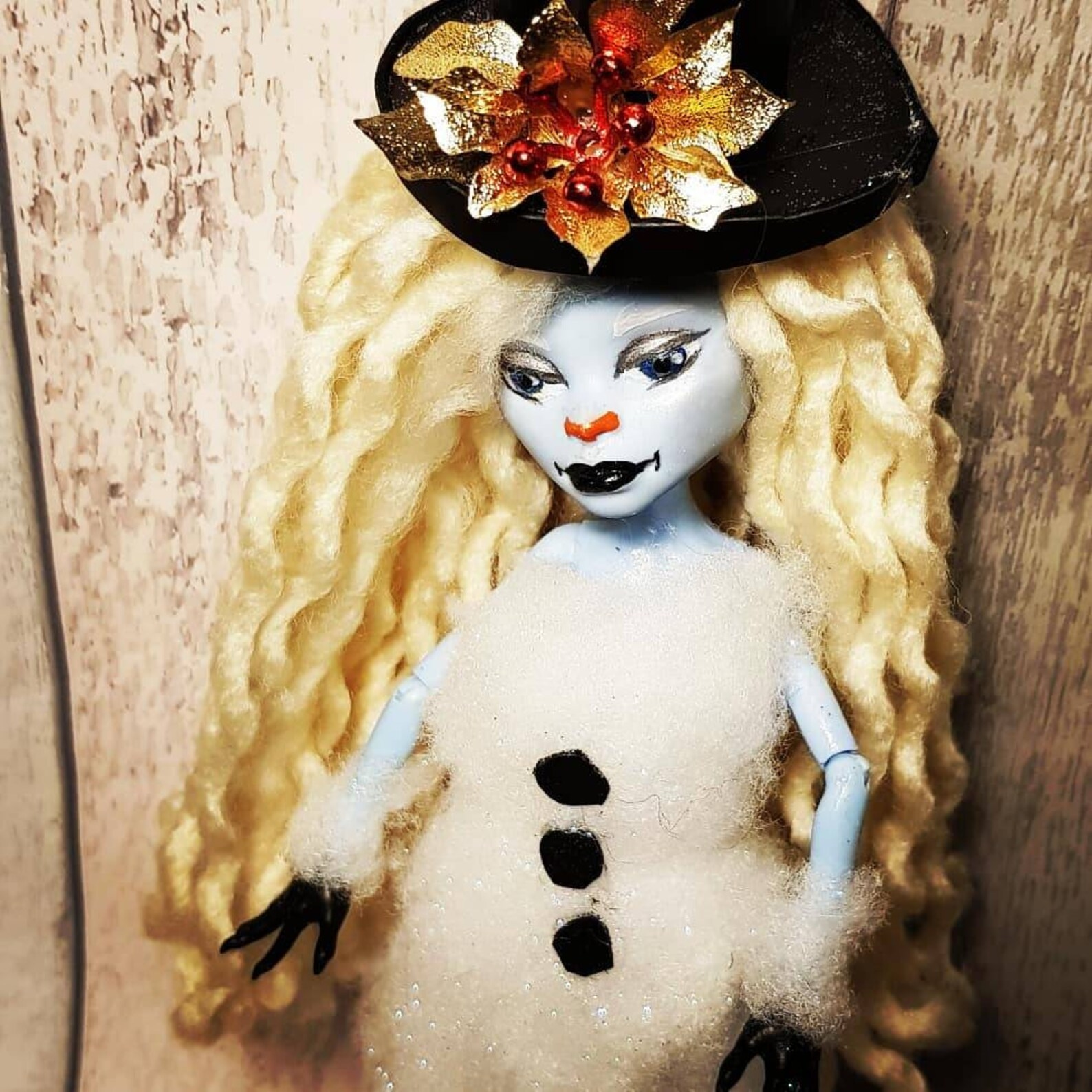 Snowgirl ooak monster high repaint Christmas | Etsy