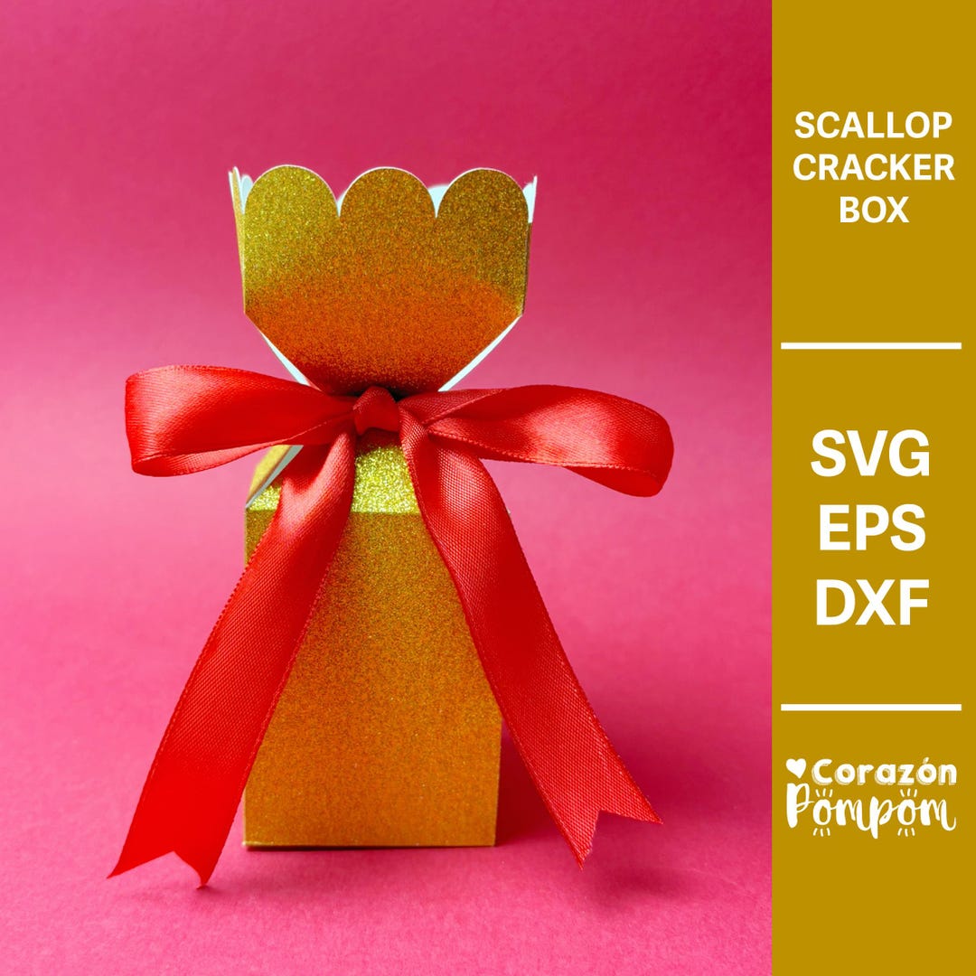 Scallop Cracker Box SVG Elegant Gift Box Template DIY Cricut ...