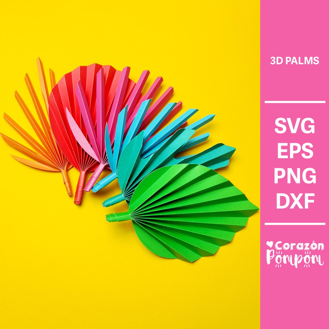 3D Palms SVG Bundle Tropical Palm Tree Cut Files for Cricut ...