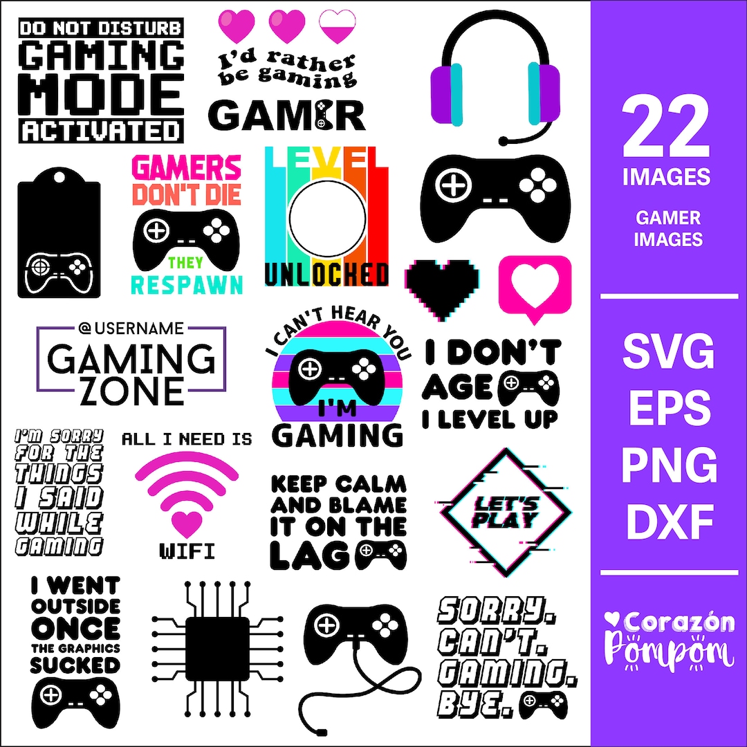 Gamer SVG Bundle - Gamer SVG - Gamer Cake Topper - Etsy Canada