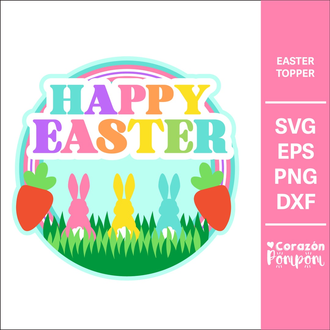 Easter Cake Topper SVG - DIY Spring Cake Decorations - Etsy