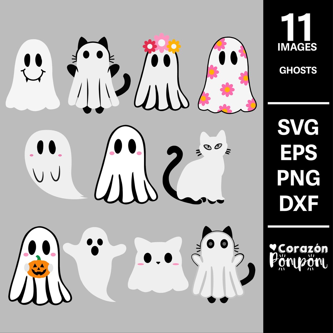 Ghosts SVG Bundle | Spooky Halloween Cut Files | Cricut & Silhouette ...