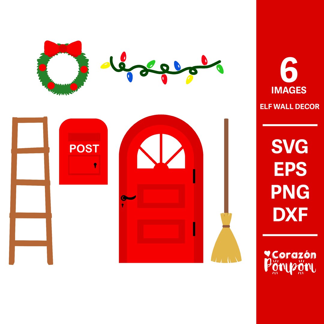 Elf Wall Decor SVG, Door SVG, Elf Door Svg, SVG Files, Cricut ...