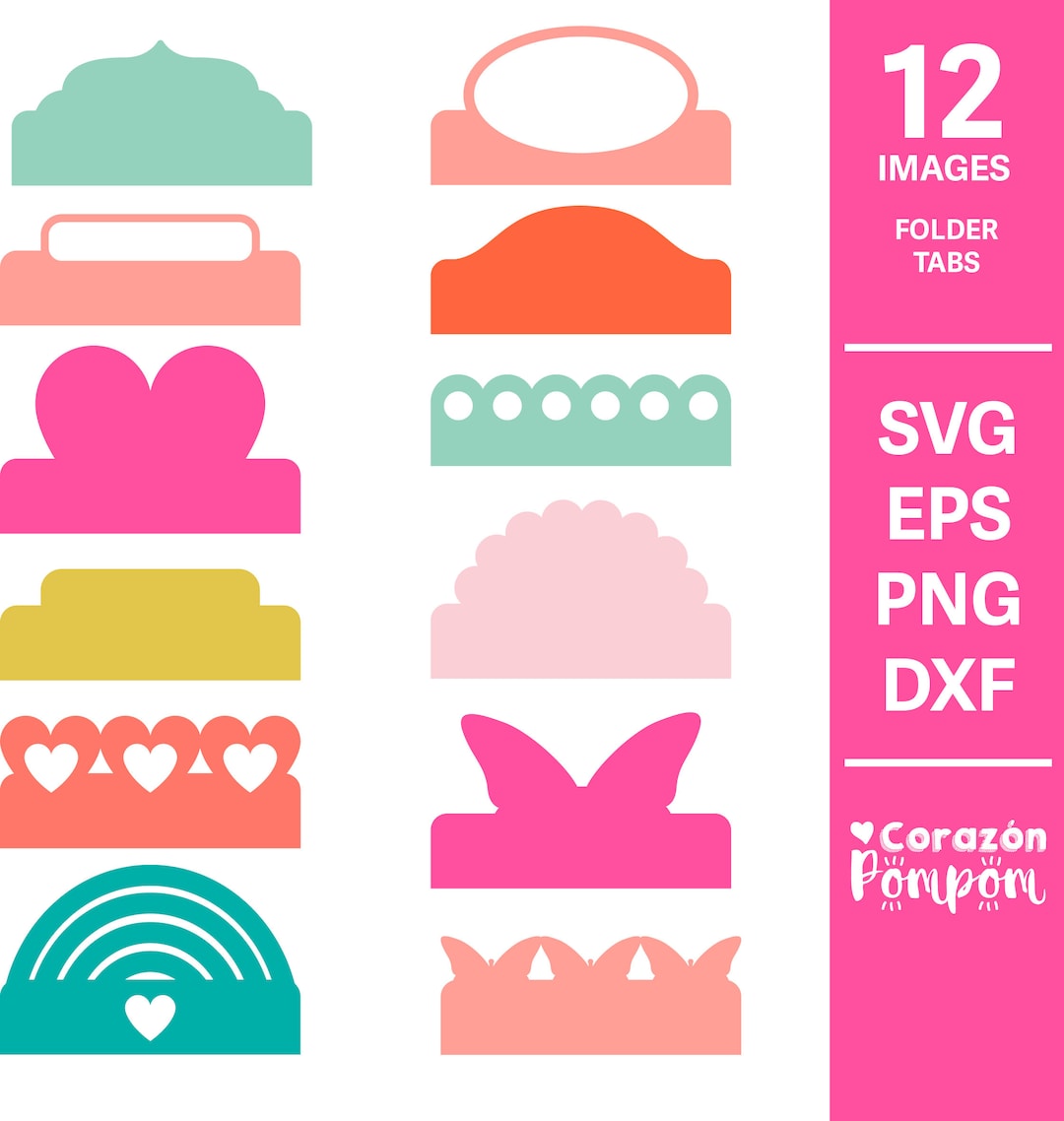 Folder Tabs, Scrapbooking SVG, Journalling SVG, SVG Files, Cricut ...