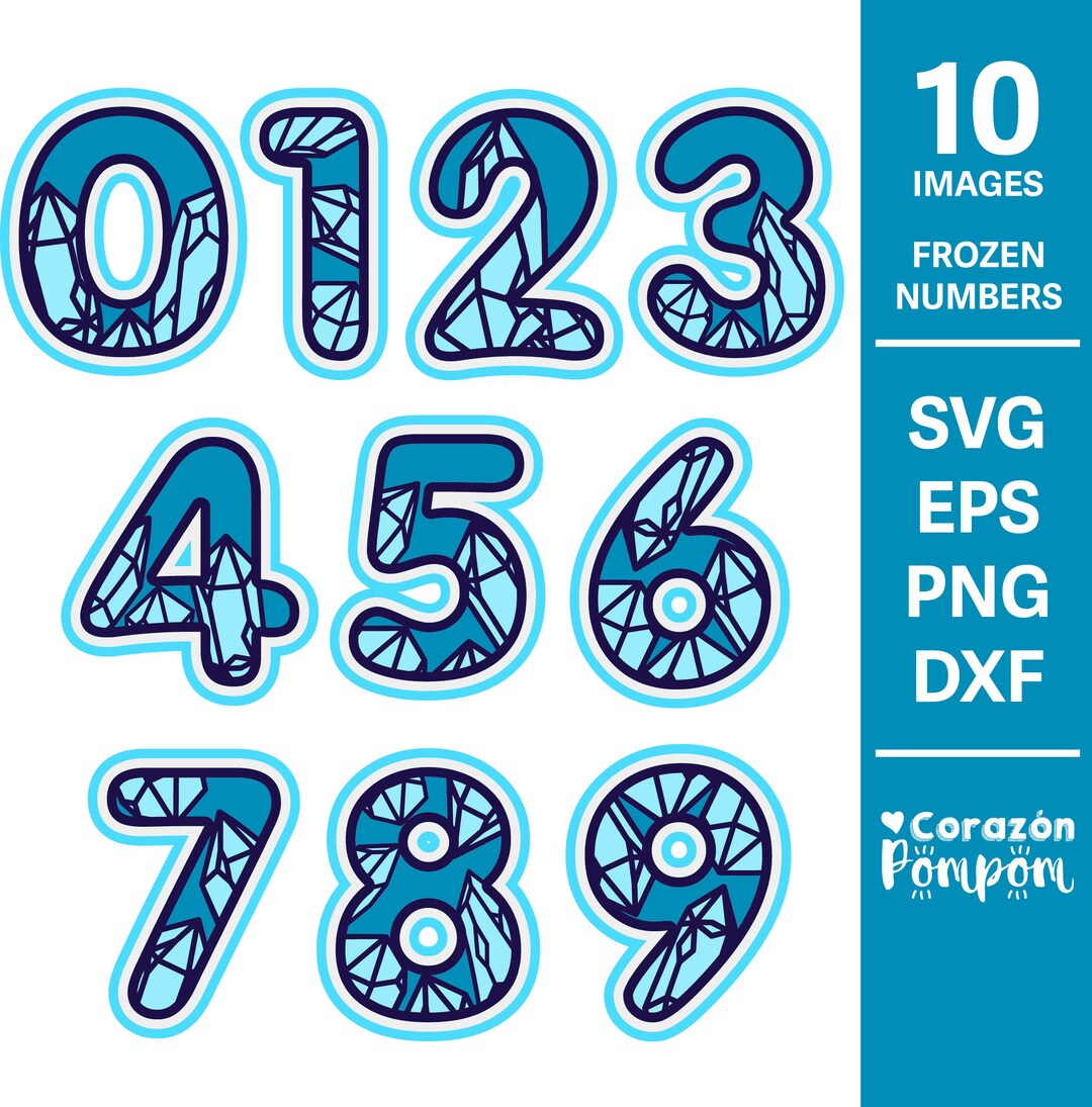 Frozen Numbers, Frozen SVG, Frozen Cake Toppers, Elsa, SVG Files ...