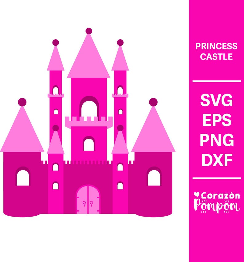 Princess Castle SVG: Cake Topper, Cricut, Silhouette (digital File ...