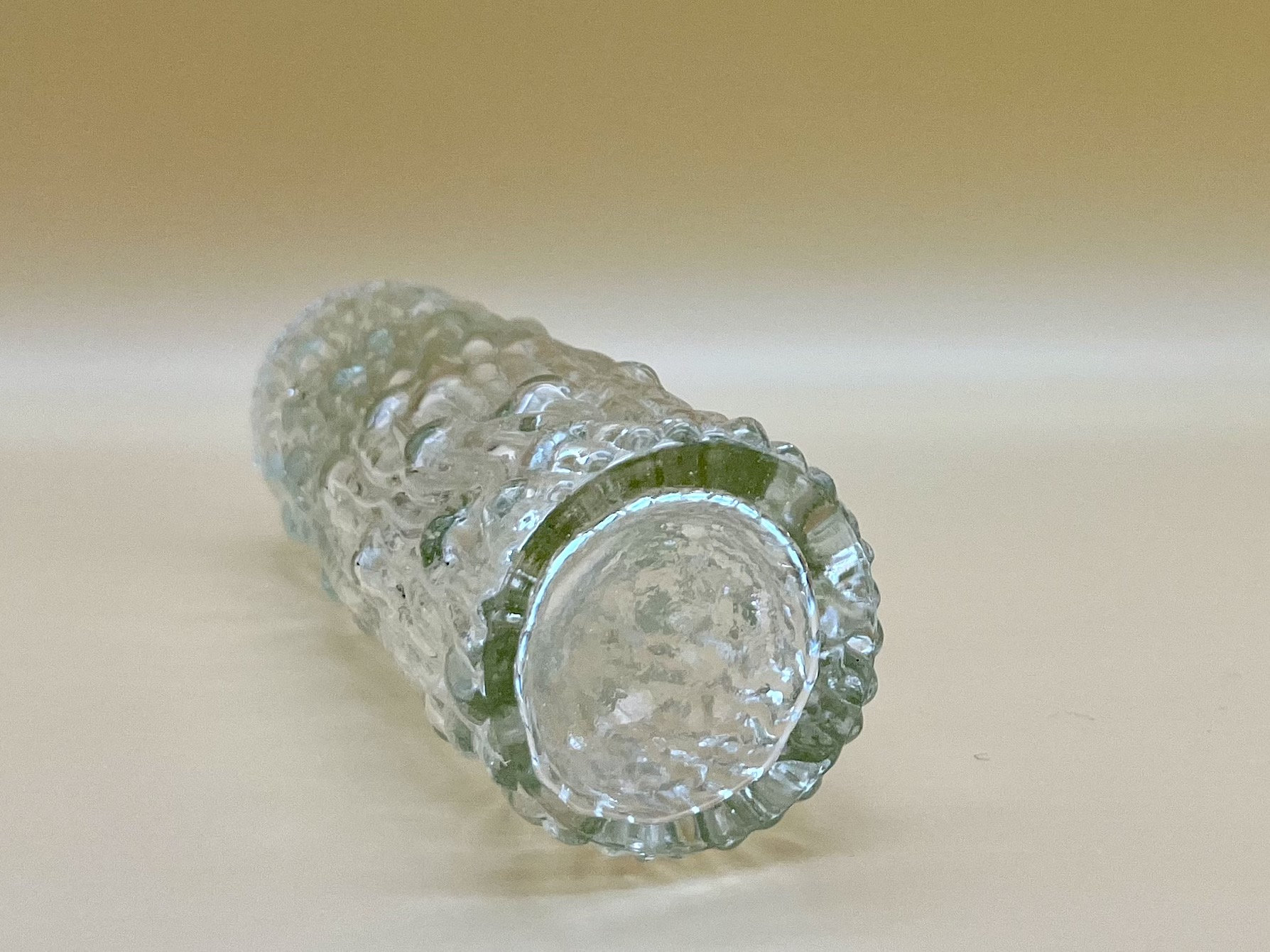 Vintage Bark Textured Clear Glass Vase / Ravenhead or Whitefriars ...