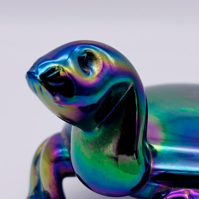 Vintage Gibson Glass Turtle Paperweight / Cobalt Blue - Etsy
