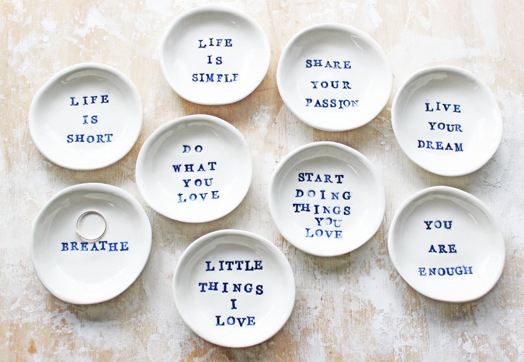 Affirmation Ring Bowl Gift Ceramics Customised - Etsy