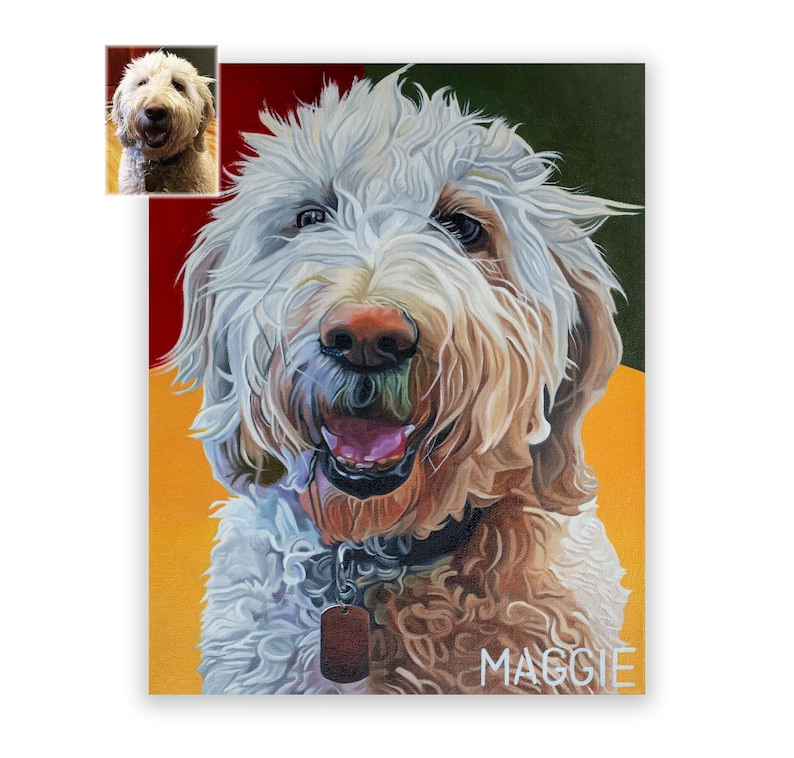 Custom Goldendoodle / Labradoodle Dog Painting, Pet Portrait - Etsy