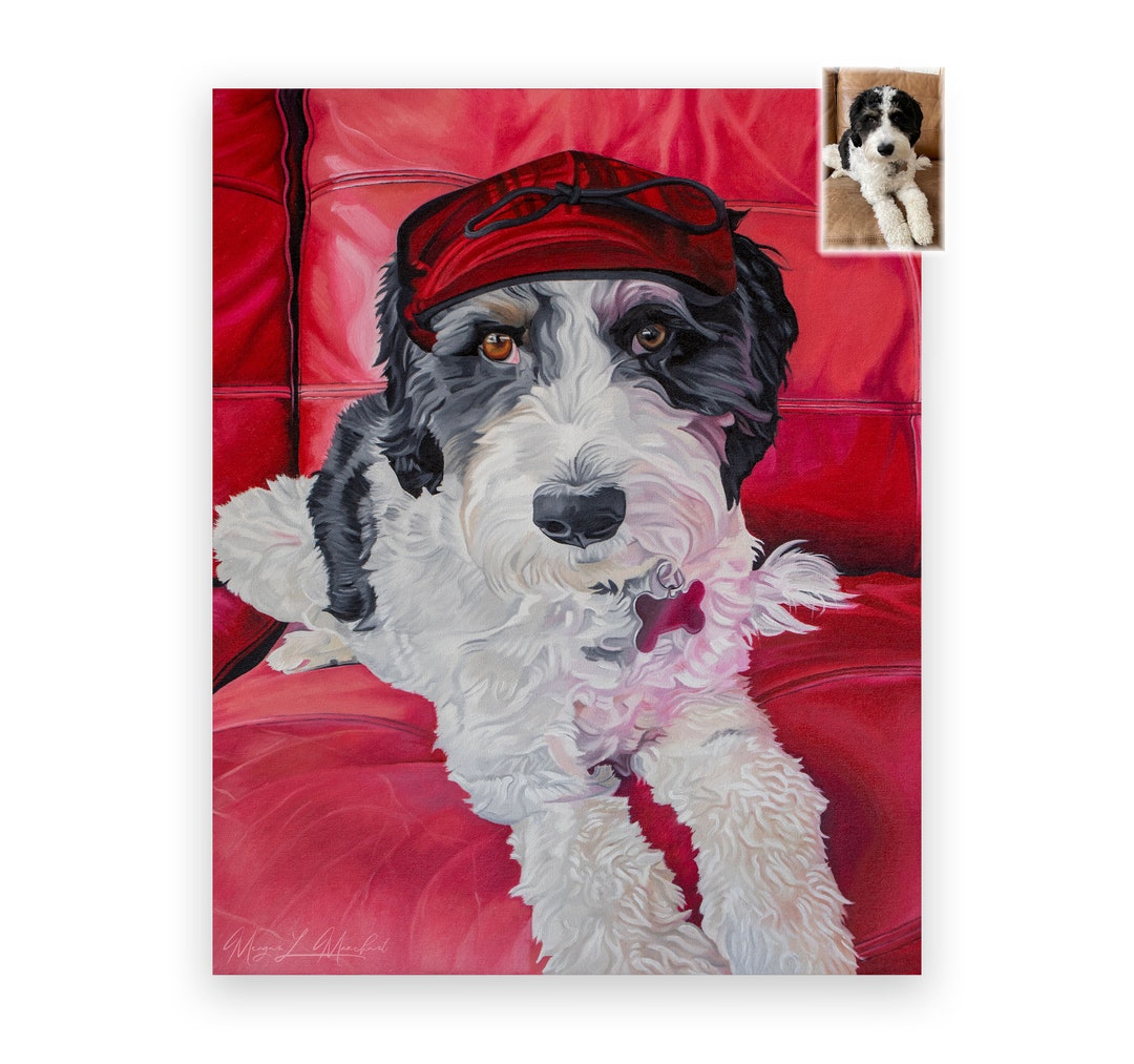 Custom Goldendoodle / Labradoodle Dog Painting, Pet Portrait - Etsy