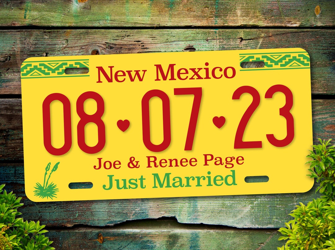 Personalized New Mexico License Plate, Just Married, Mr Mrs, Bride ...