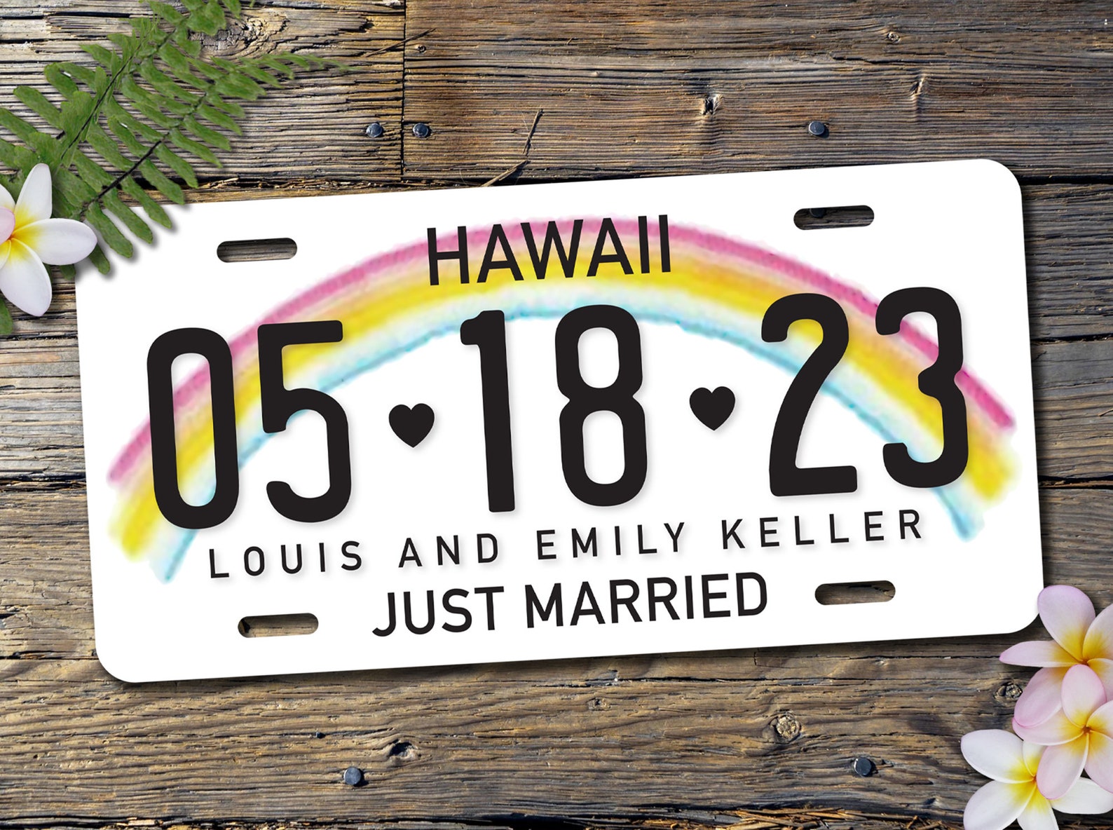 Wedding License Car License Plate Wedding Car Just - Etsy