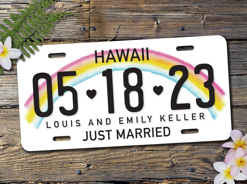 Wedding License Car License Plate Wedding Car Just - Etsy