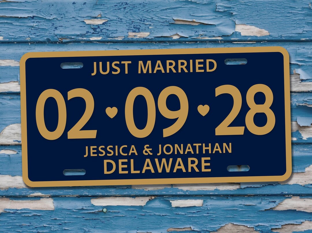 Custom Wedding License Plate – Just Married Car Tag – Mr and Mrs, Bride ...