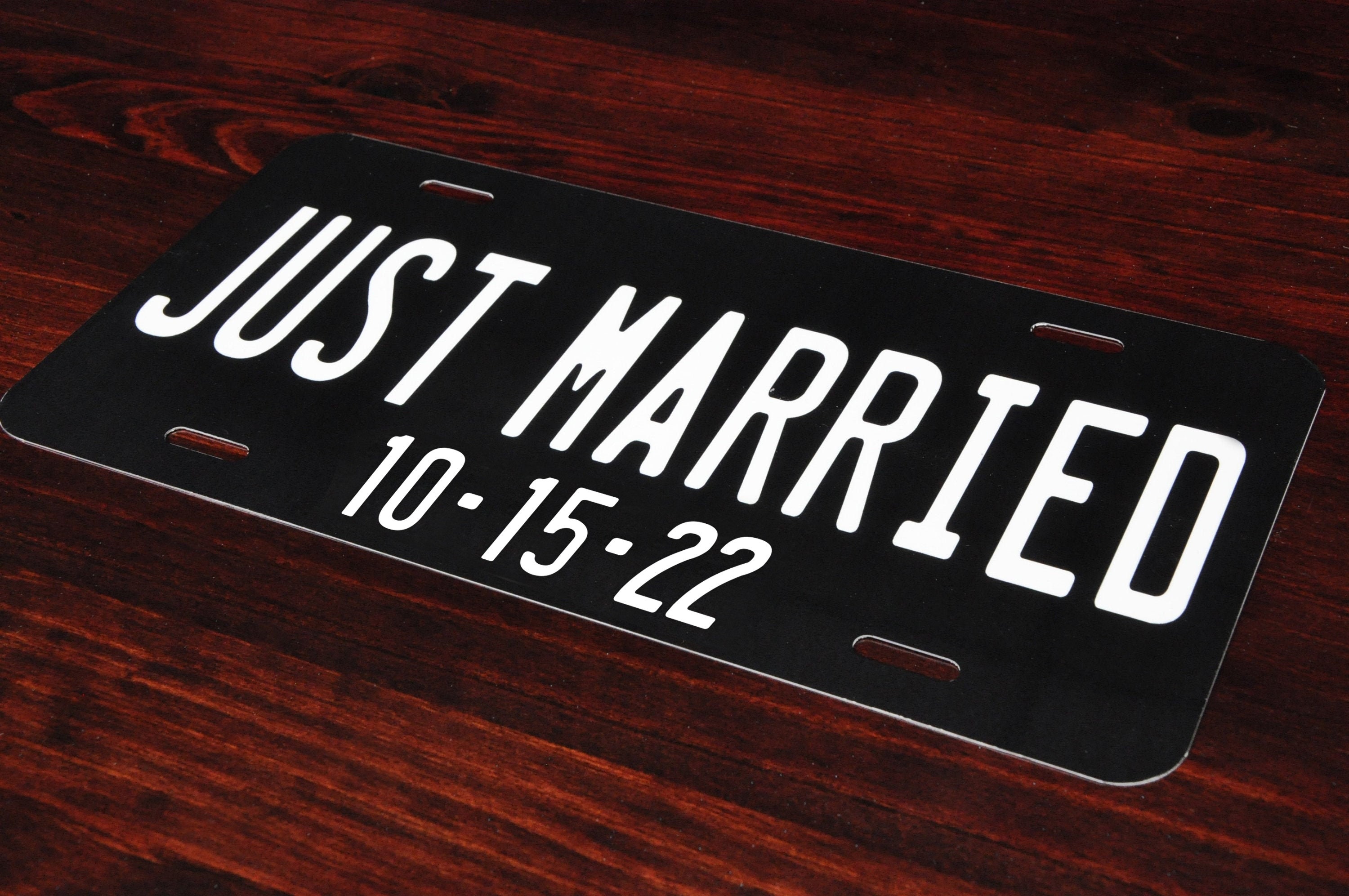 Just Married License Plate Just Married Mr Mrs Bride | Etsy