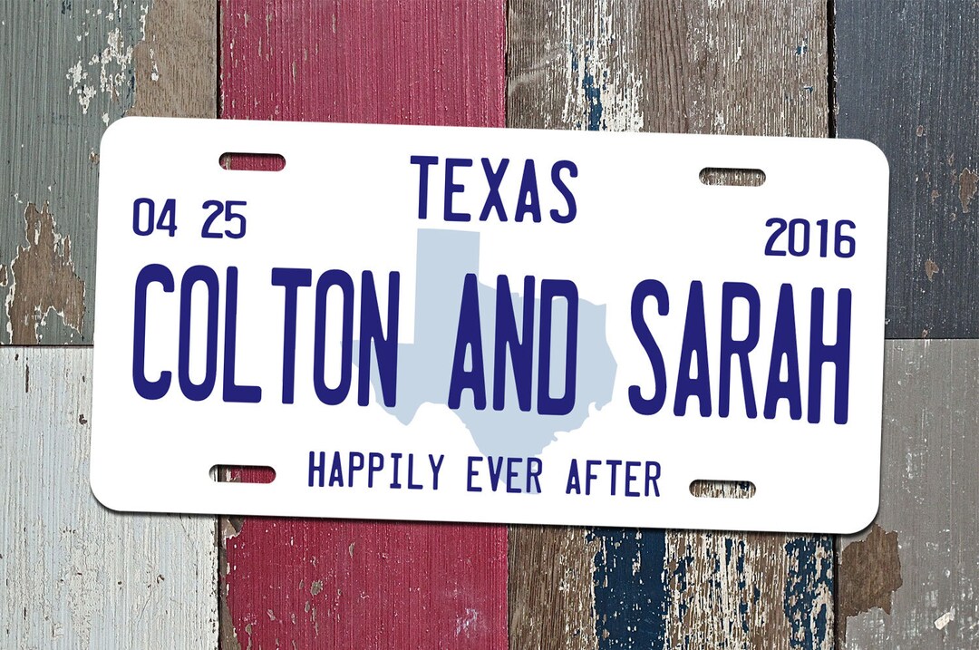 Personalized License Plate, Just Married, Mr Mrs, Bride, Groom ...