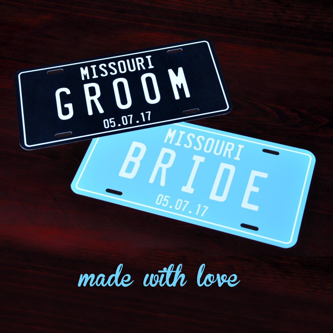 Just Married Personalized License Plate, Mr & Mrs, Bride, Groom ...