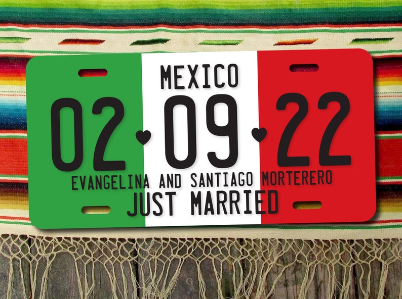 Personalized Mexico License Plate Just Married Mr Mrs - Etsy