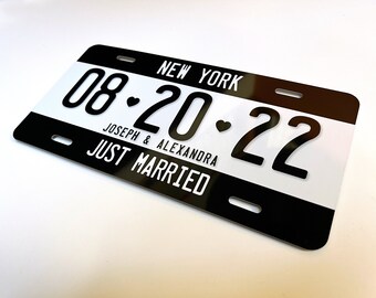 Wedding License Car License Plate Wedding Car Just Married Wedding Date ...