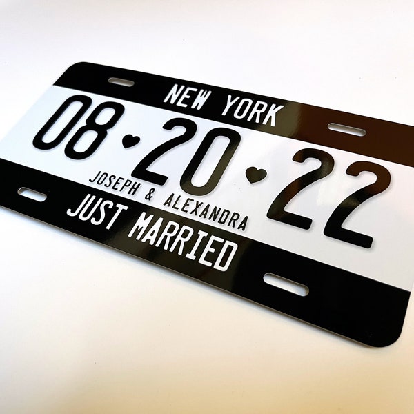 Just Married New York License Plates - Etsy