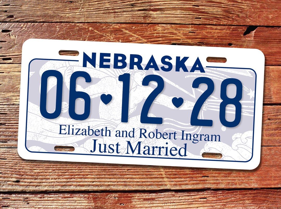 Nebraska Personalized License Plate, Just Married, Mr Mrs, Bride, Groom ...