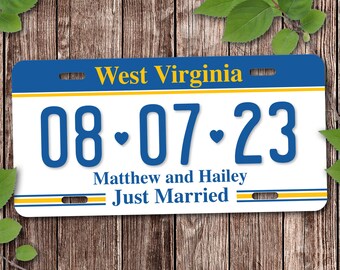 Personalized License Plate Just Married Mr Mrs Bride - Etsy