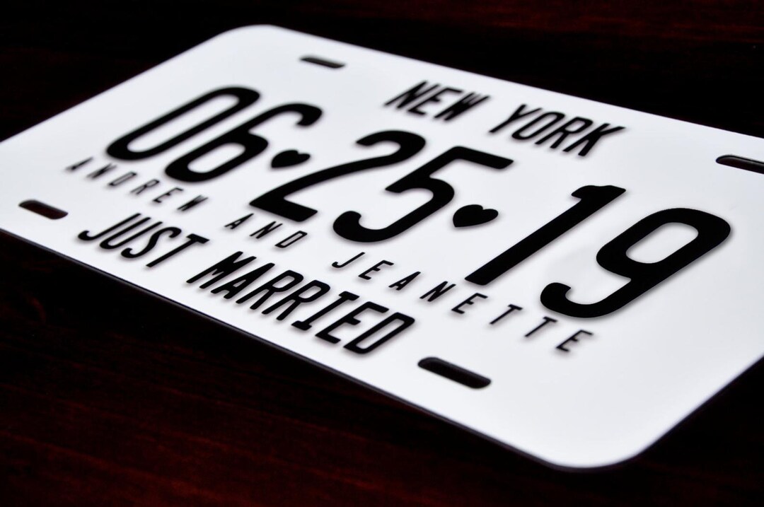 Wedding License - Car License Plate | Wedding Car | Just Married ...