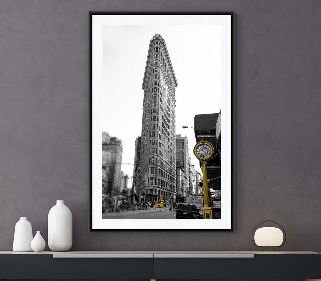 New York City Print, Flatiron Print, Flatiron Photo, Black and Gold ...
