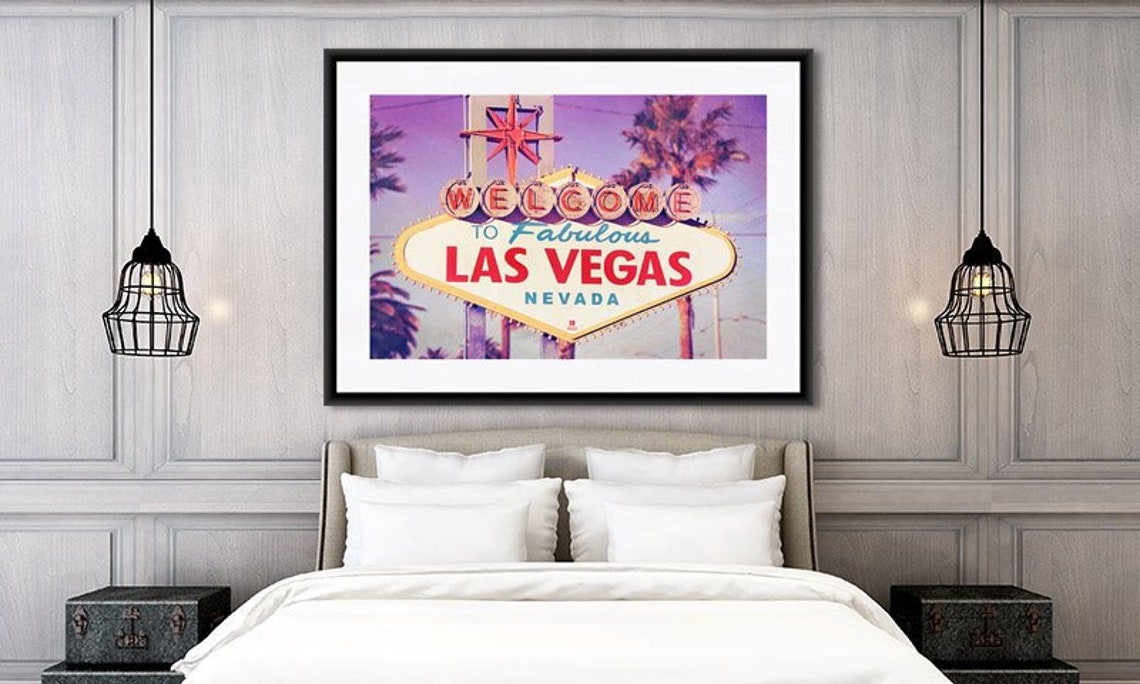 Las Vegas Print Las Vegas Sign Las Vegas Wall Art Purple | Etsy