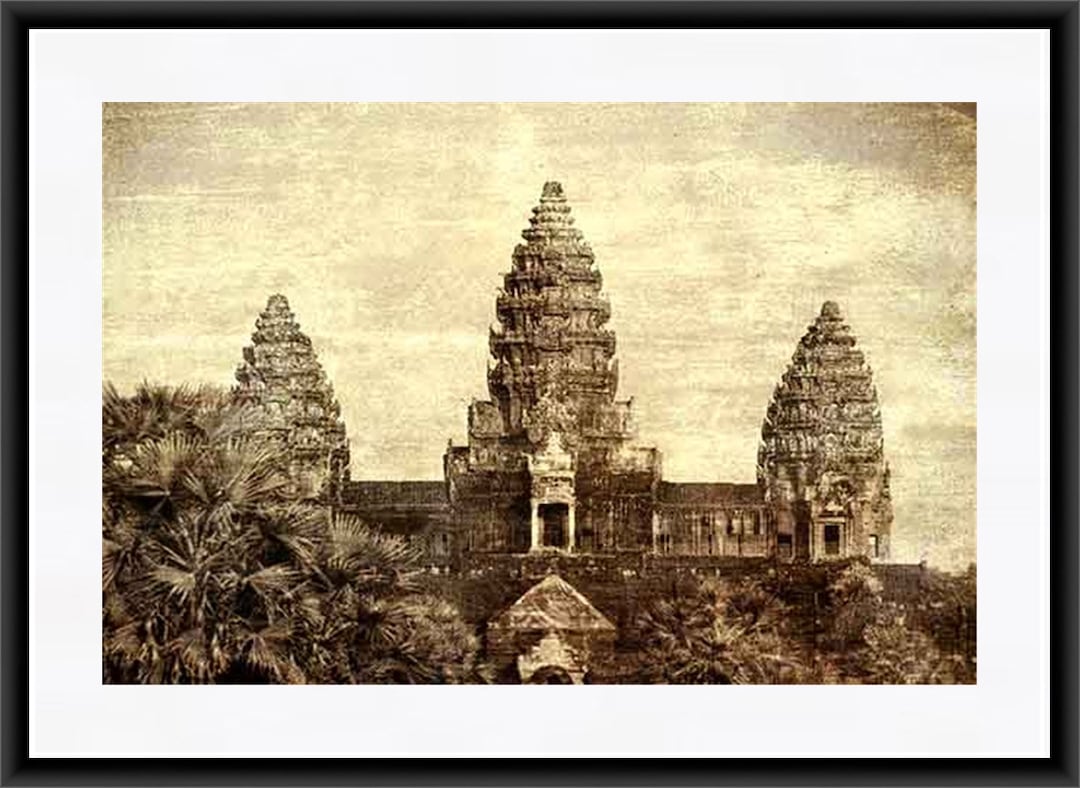 Angkor Wat Print, Cambodia Art Print, Ancient Temple, Rustic Wall Art ...
