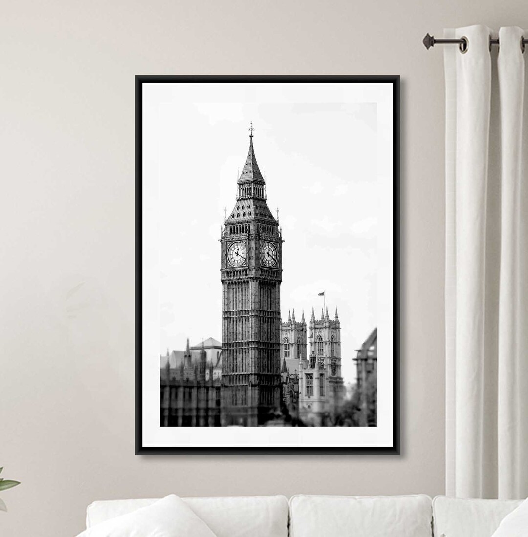 Big Ben Print, London Photography, London Print, Black and White ...