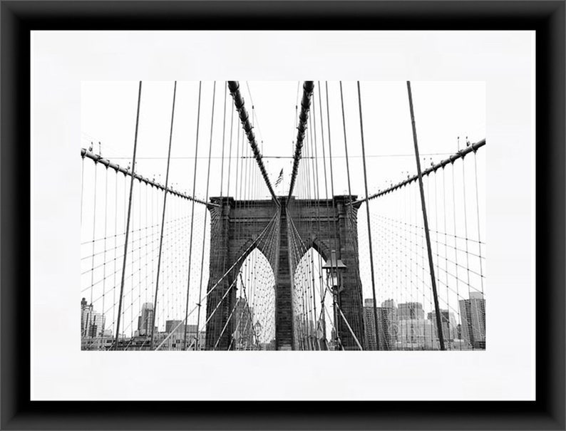 Brooklyn Bridge Print New York City Print Black and White - Etsy