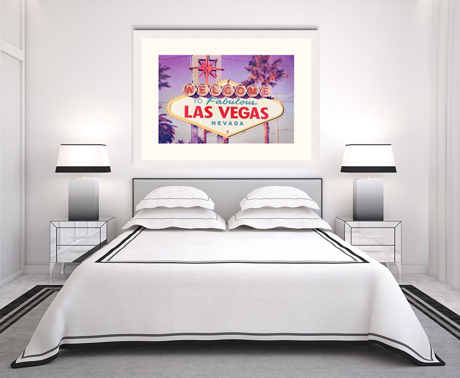Las Vegas Print Las Vegas Sign Las Vegas Wall Art Purple | Etsy